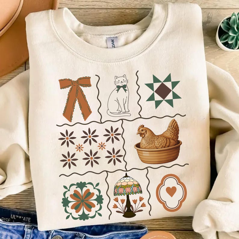 Thrifted Grandma Core Mallard PNG, Vintage Granny Sweater Aesthetic ...