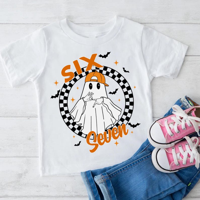 Funny Six Seven Ghost PNG SVG, Viral Meme Number Clipart, Spooky ...