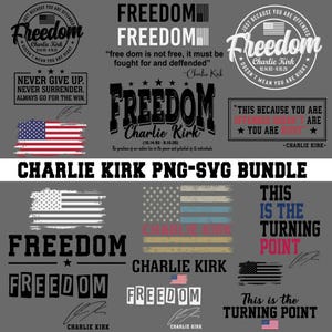 Charlie Kirk SVG PNG Bundle, Stand Strong, in Memory of Charlie Kirk ...