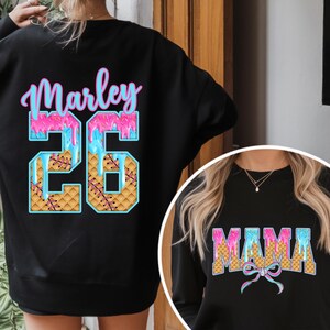 Custom Ice Cream Drip Number PNG, Waffle Font Name Design, Mother's Day ...