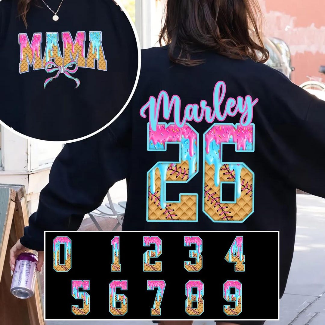 Ice Cream Drip Number PNG: Waffle Font Design (digital Download) - Etsy