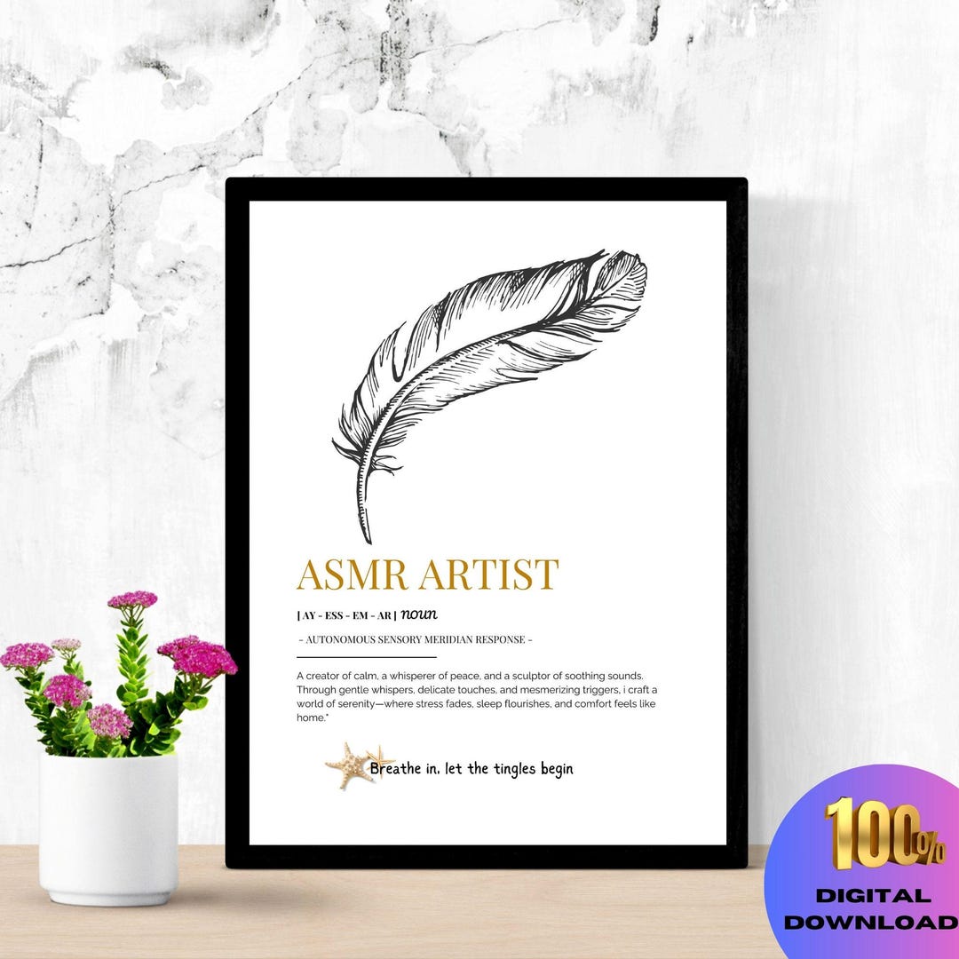 ASMR Definition Wall Art Printable Quote Definition Poster Calming ...