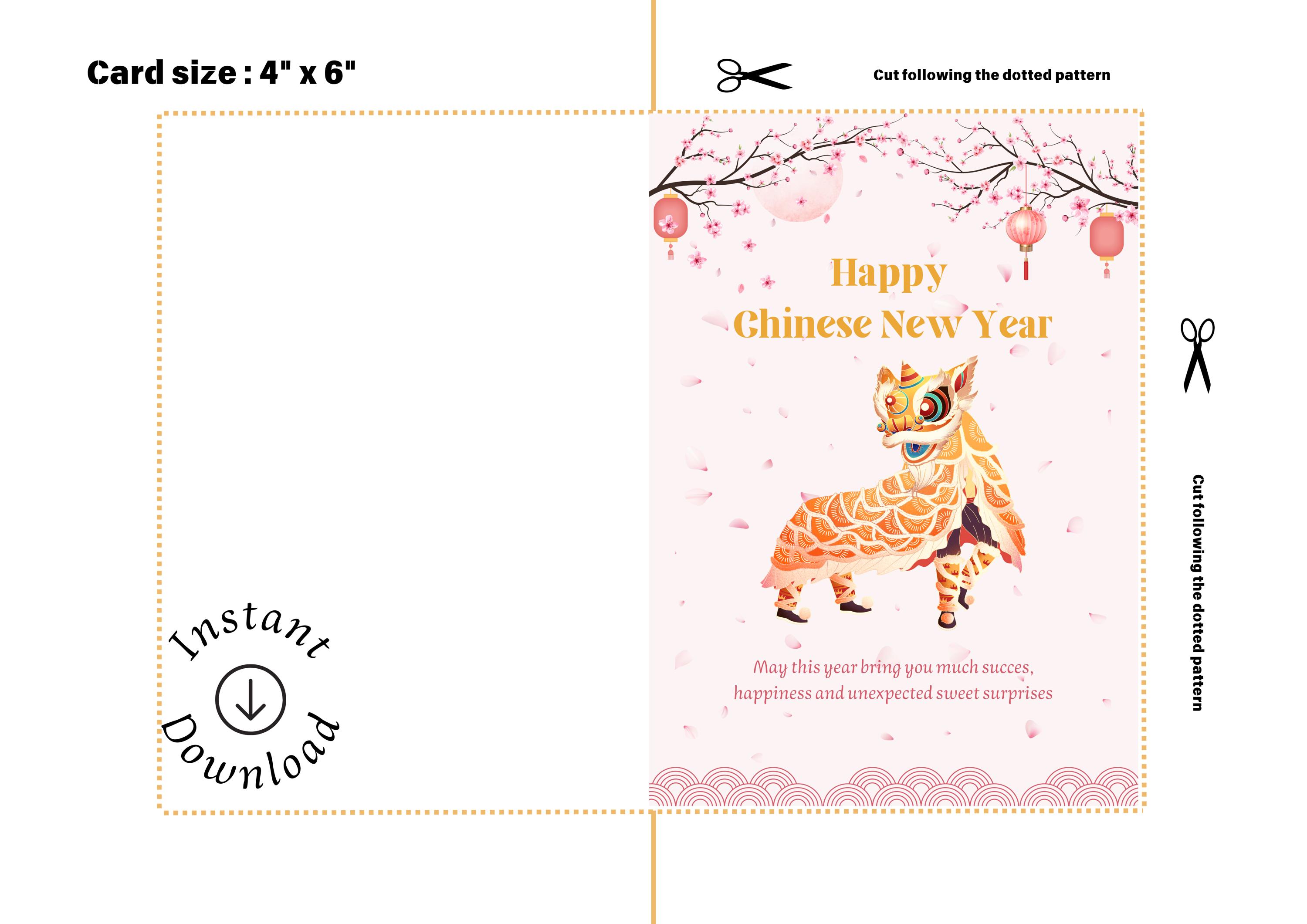 Lunar New Year Card 2025 | Printable Happy Chinese New Year Greeting ...