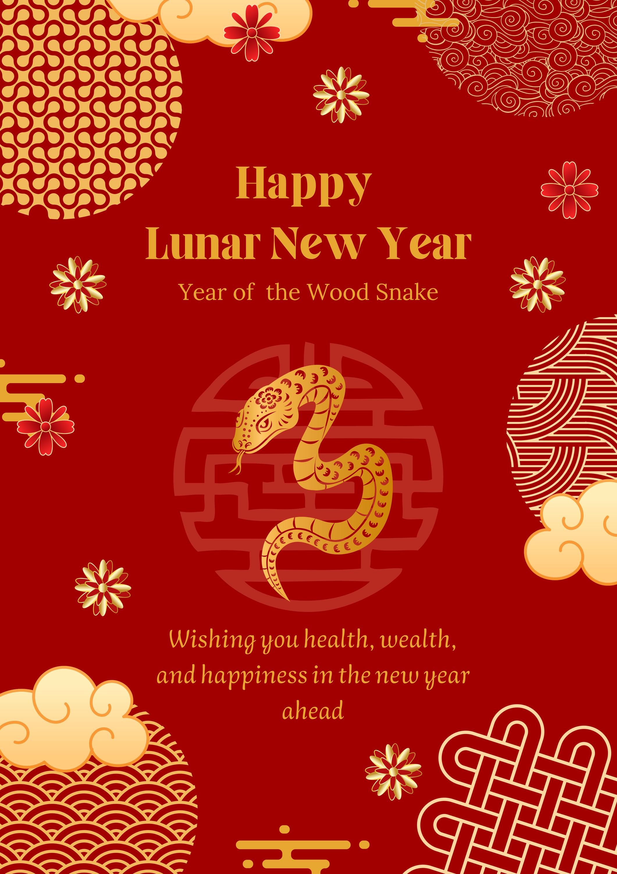 Lunar New Year Card 2025 | Printable Happy Chinese Greeting Card | Year ...