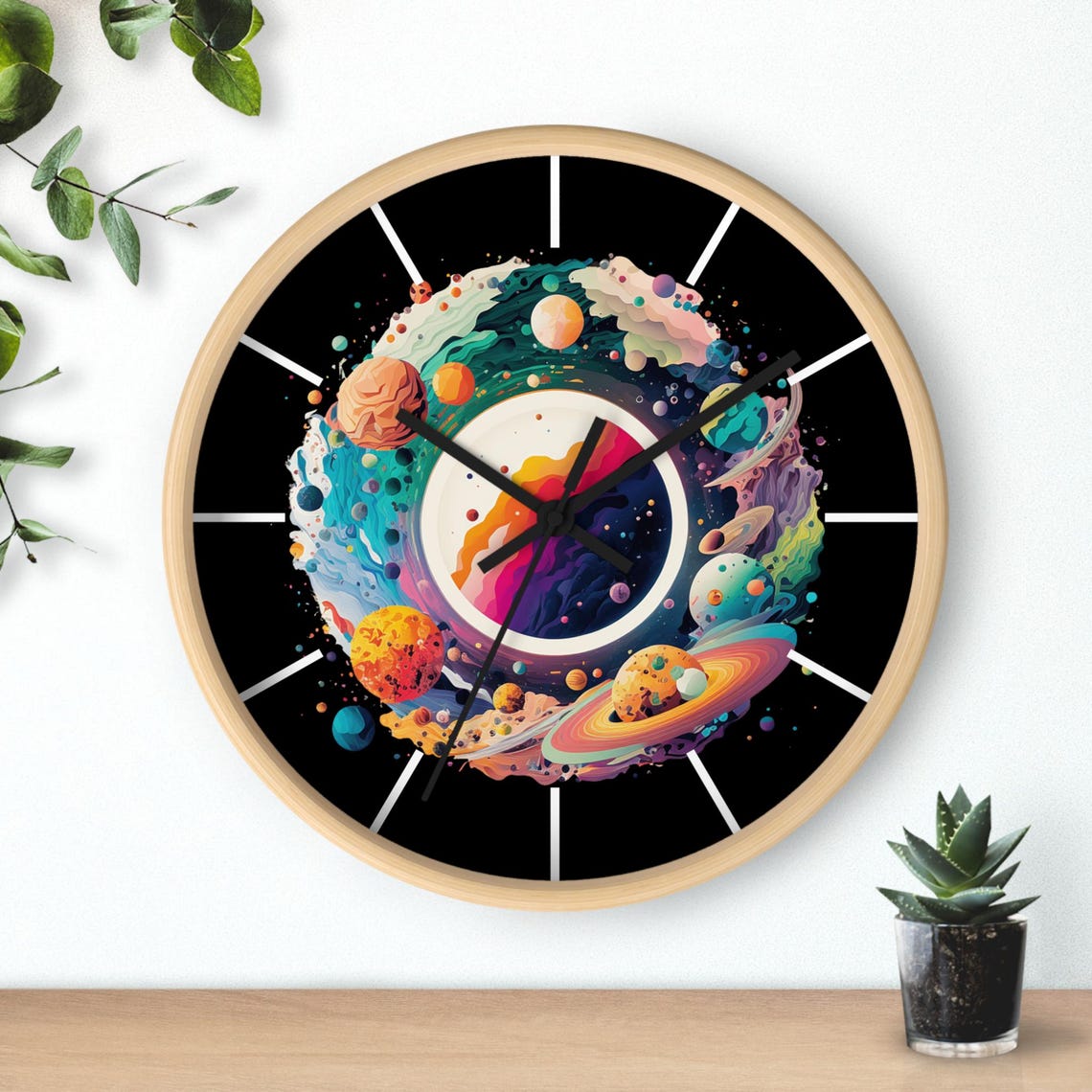 Galaxy Clock - Planet Clock - Wall Clock - Etsy