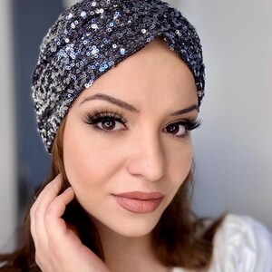 Sequined Modest Evening Dress With a Cap Style, Cap and Bonnet Shawl ...