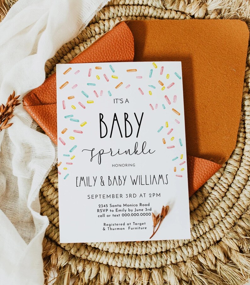 Sprinkle Baby Shower Invitation – Rainbow Sprinkles Template on Corjl ...