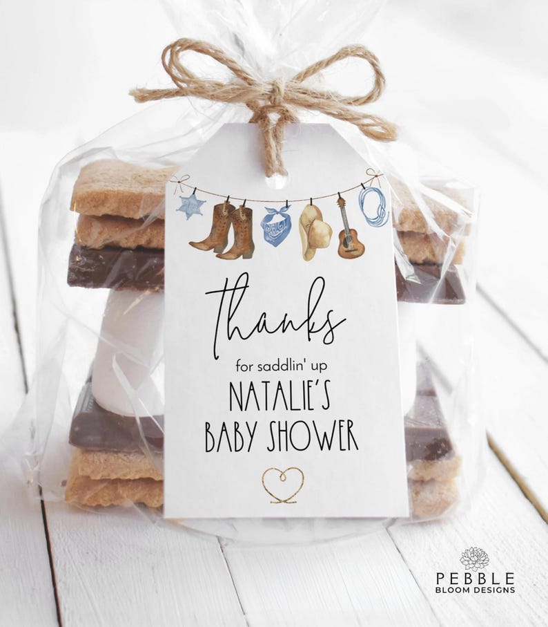 Rustic Cowboy Thank You Tags - Printable Western Party Favors - Etsy