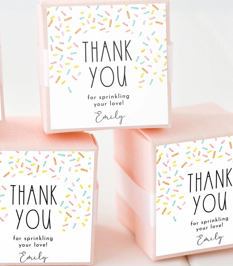 Rainbow Sprinkles Baby Sprinkle Favor Tags - Printable & Editable - Etsy