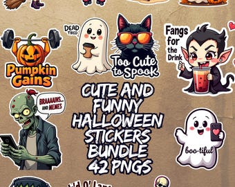 Halloween Stickers Bundle | Cute and Creepy Digital Stickers Pack ...