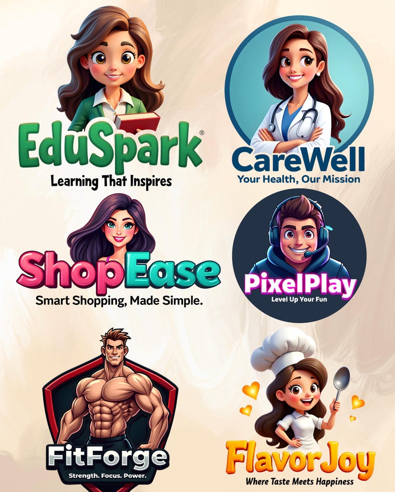 Custom Cartoon Mascot Logo Design, Business Branding - Etsy