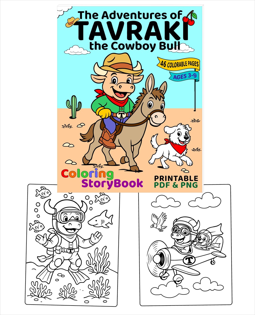 Kids Coloring Book Printable Color & Storytelling for Kids Ages 3-9 ...