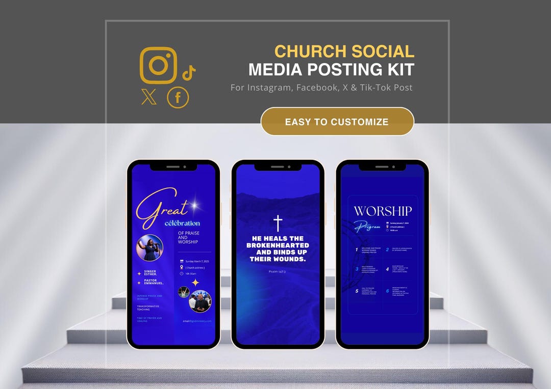 Church Social Media Content Bundle, Perfect for Churches, Ministries ...