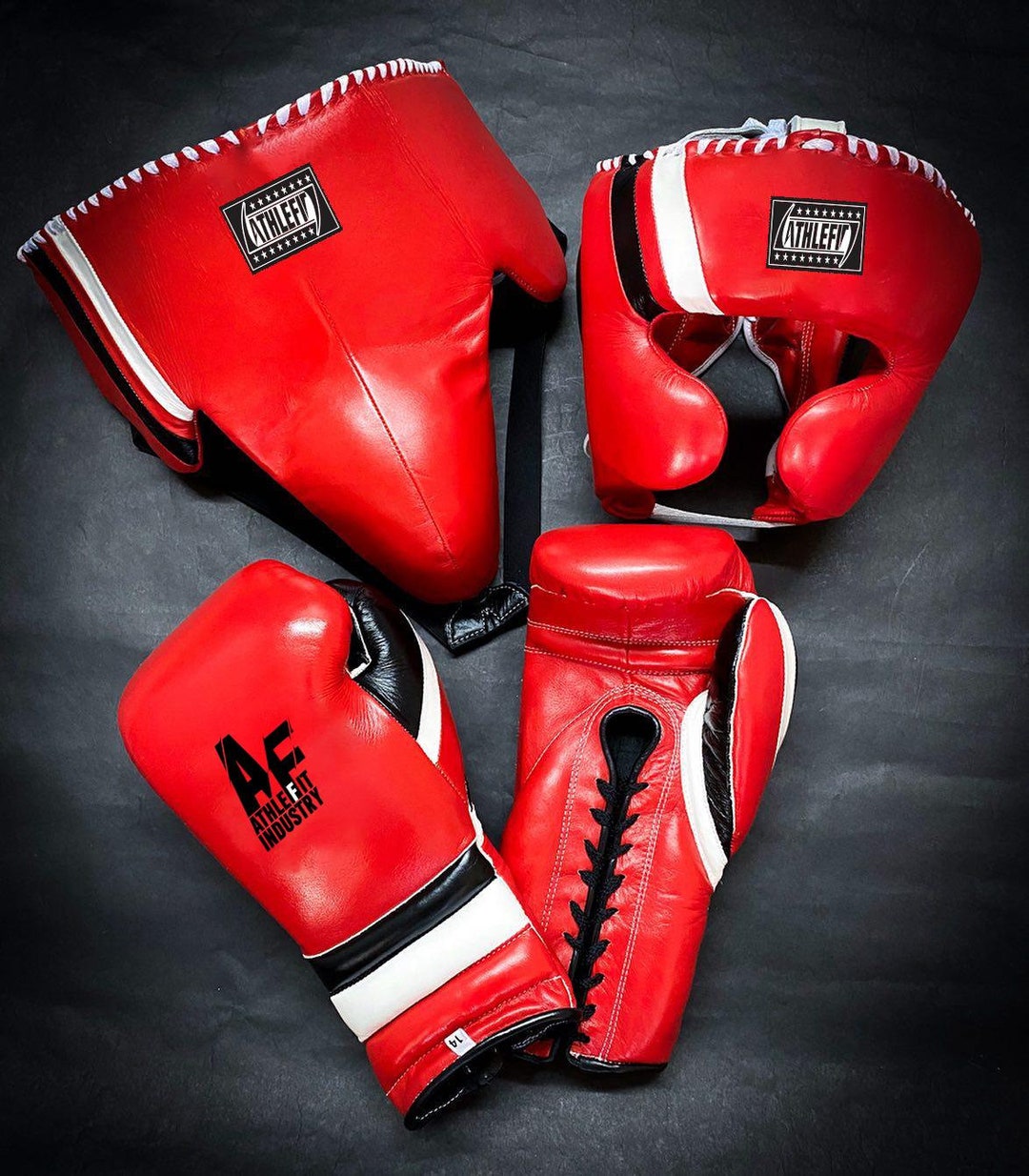 Athlefit Premium Quality Custom Made Boxing Set Cowhide Leather Boxing ...