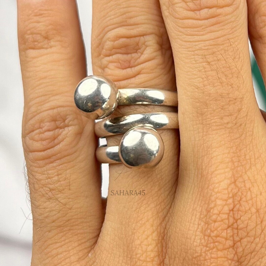Moroccan Ring, 925 Solid Sterling Silver Double Balls Ring – Size US 8 ...