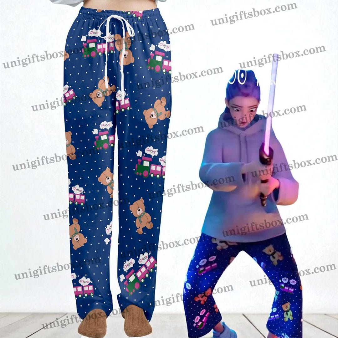 Rumi Choo Choo Train Pants, K-pop Demon Hunters Rumi Lounge Pants, Kawaii Kpop Demon Hunters ...