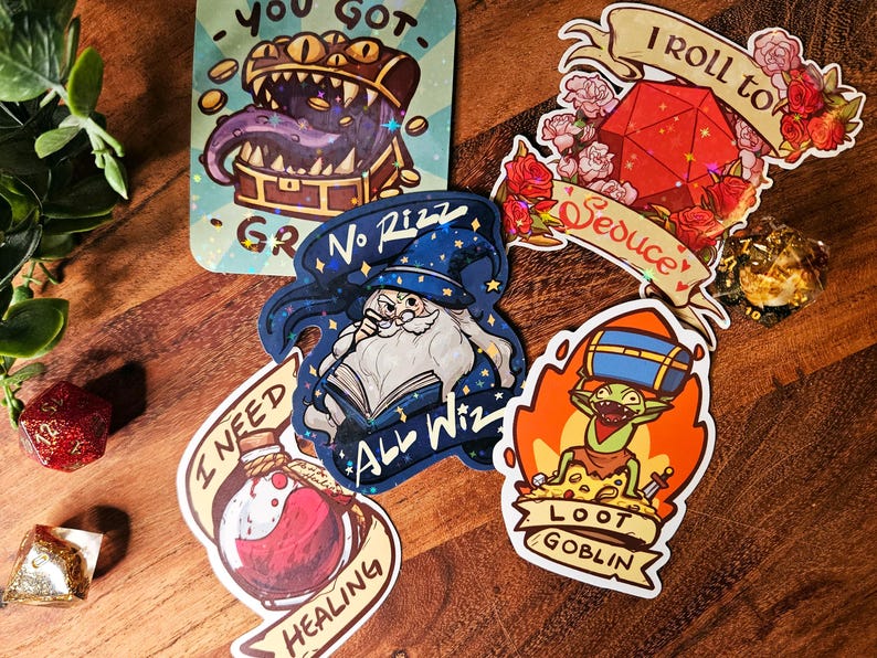 Dnd Meme Sticker Pack | Waterproof Holographic Vinyl Stickers - Etsy ...