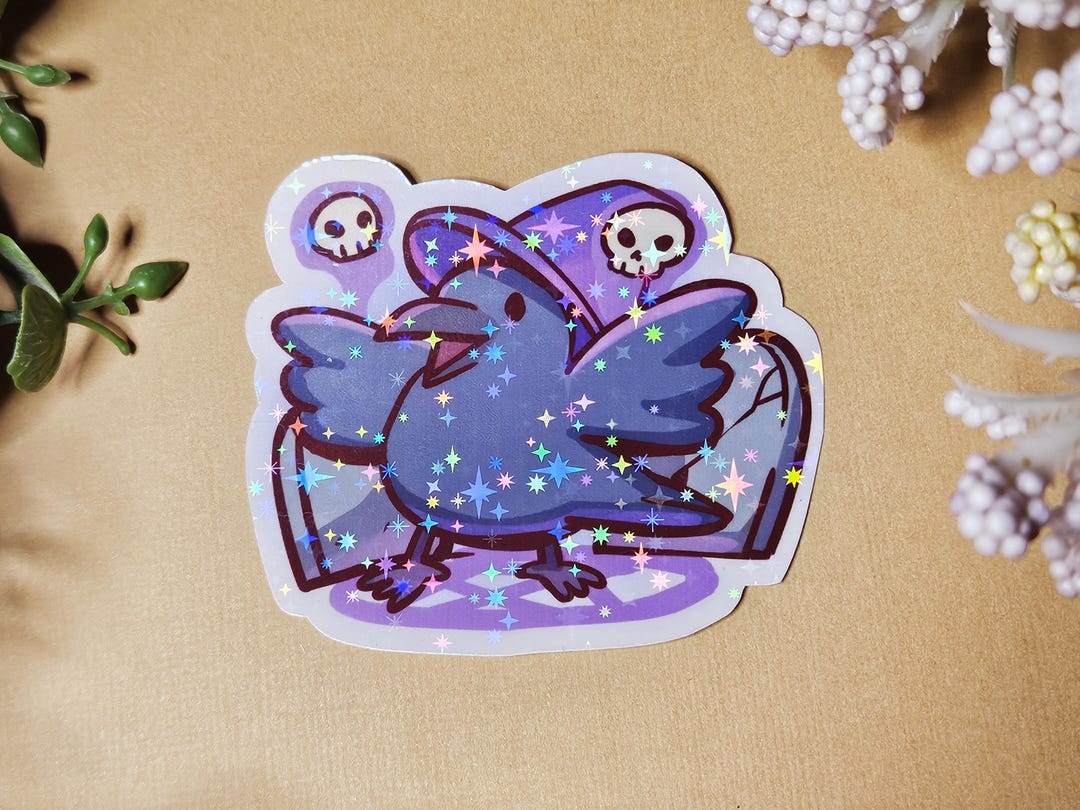 WIZARD CROW | Crow Stickers | Cute Cottagecore Sticker | Kawaii Art ...