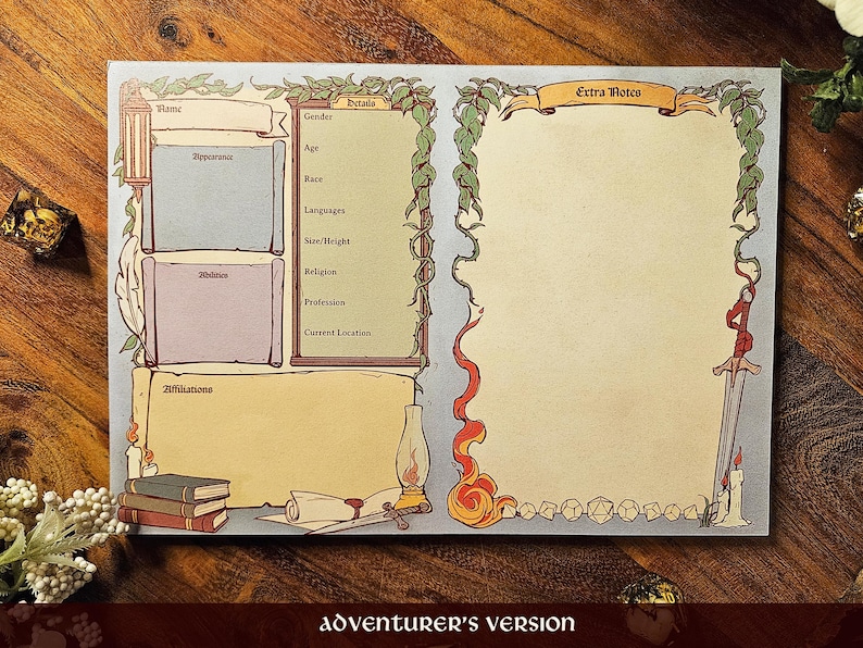 Dnd NPC Log, Storybook Version, A5 Notepad for Game Masters - Etsy