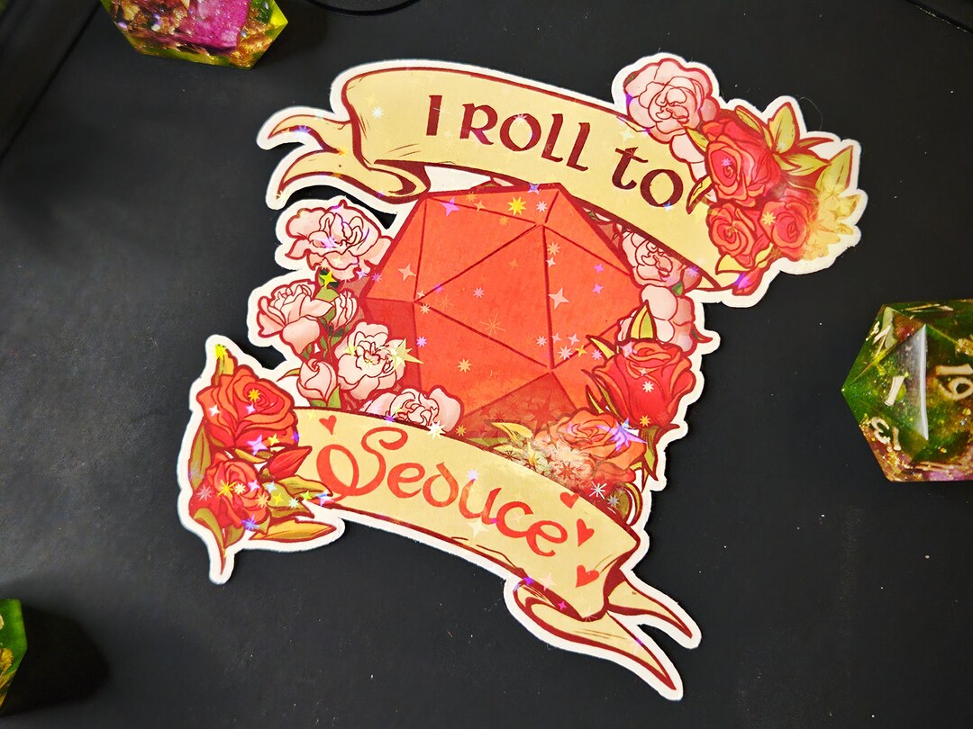 Roll to Seduce Dnd Dice Sticker: Bard Waterproof Holographic Sticker ...