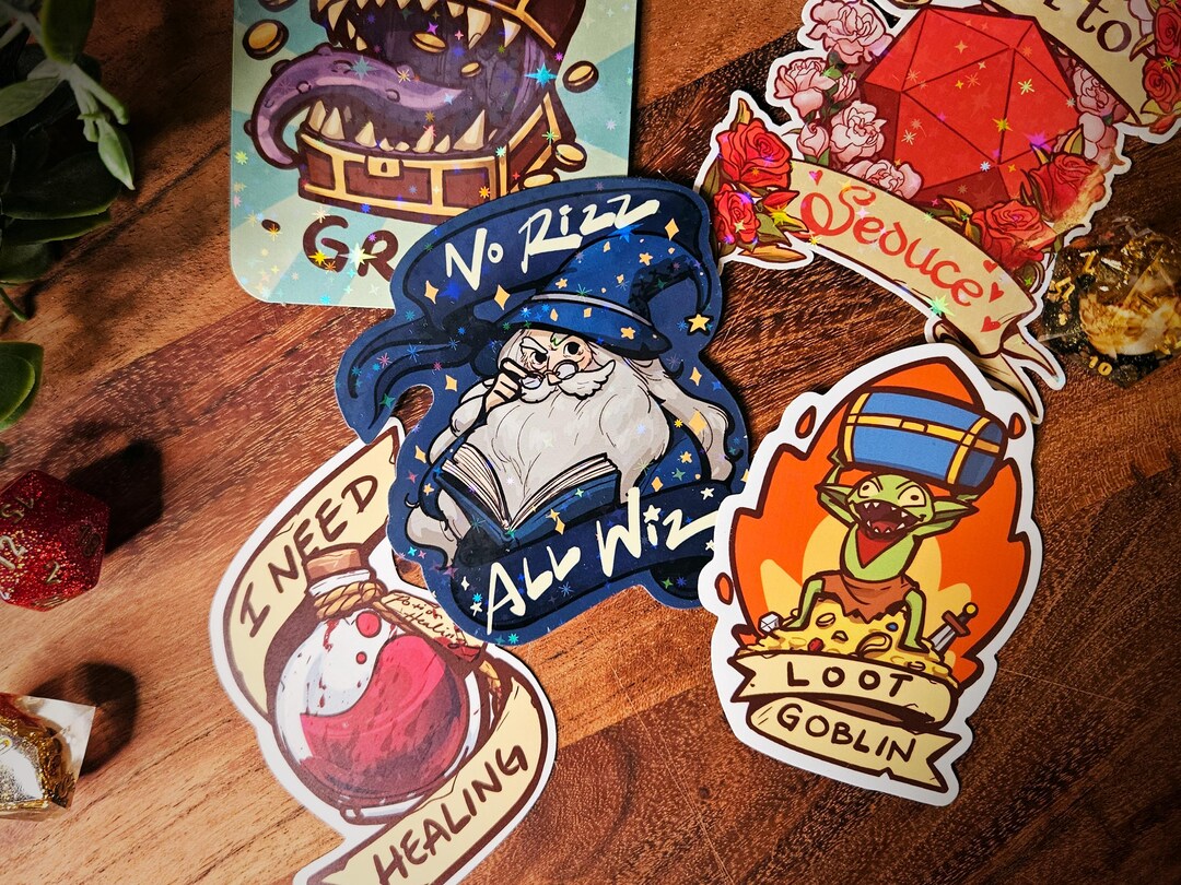 Dnd Meme Sticker Pack | Waterproof Holographic Vinyl Stickers - Etsy
