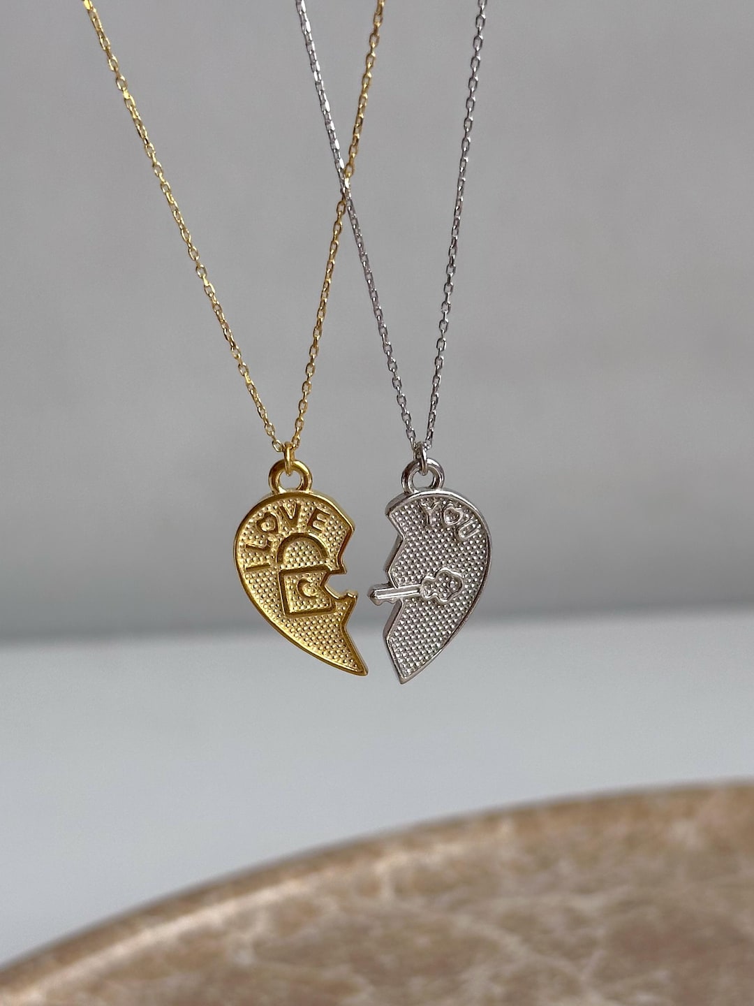 My Missing Part Necklace, Lock and Key Couple Necklaces - Etsy