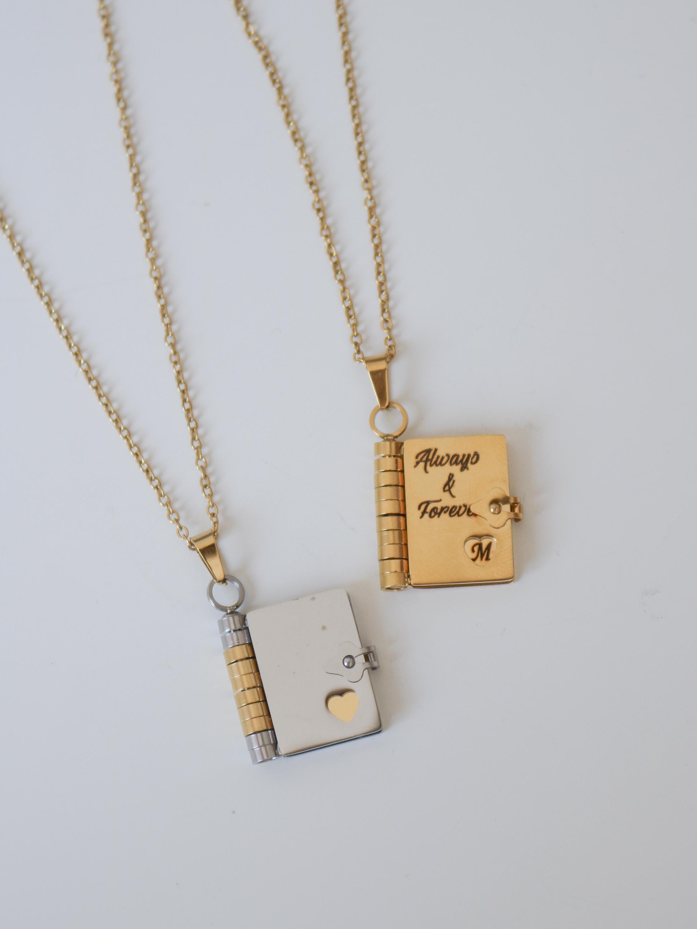 Our Story Book Necklace, Book Pendant, Personalized Necklace - Etsy