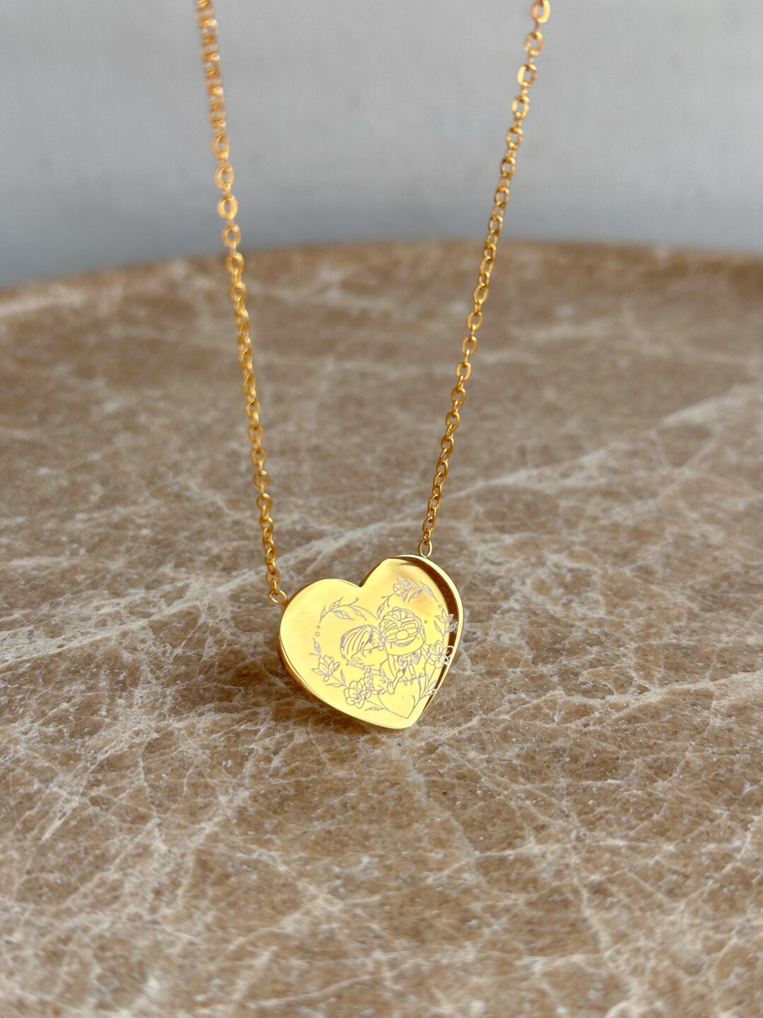 Carl and Elle Heart Necklace, up Heart Pendant - Etsy