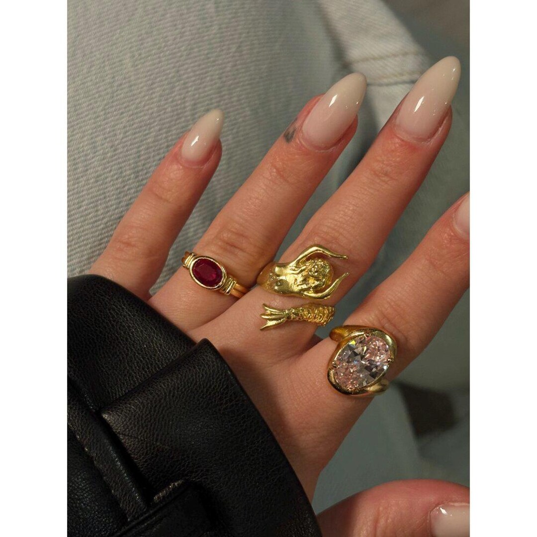 Mermaid Ring, Sea Ring, Mermaid Girl Jewelry, Ocean Themed Antique Ring ...