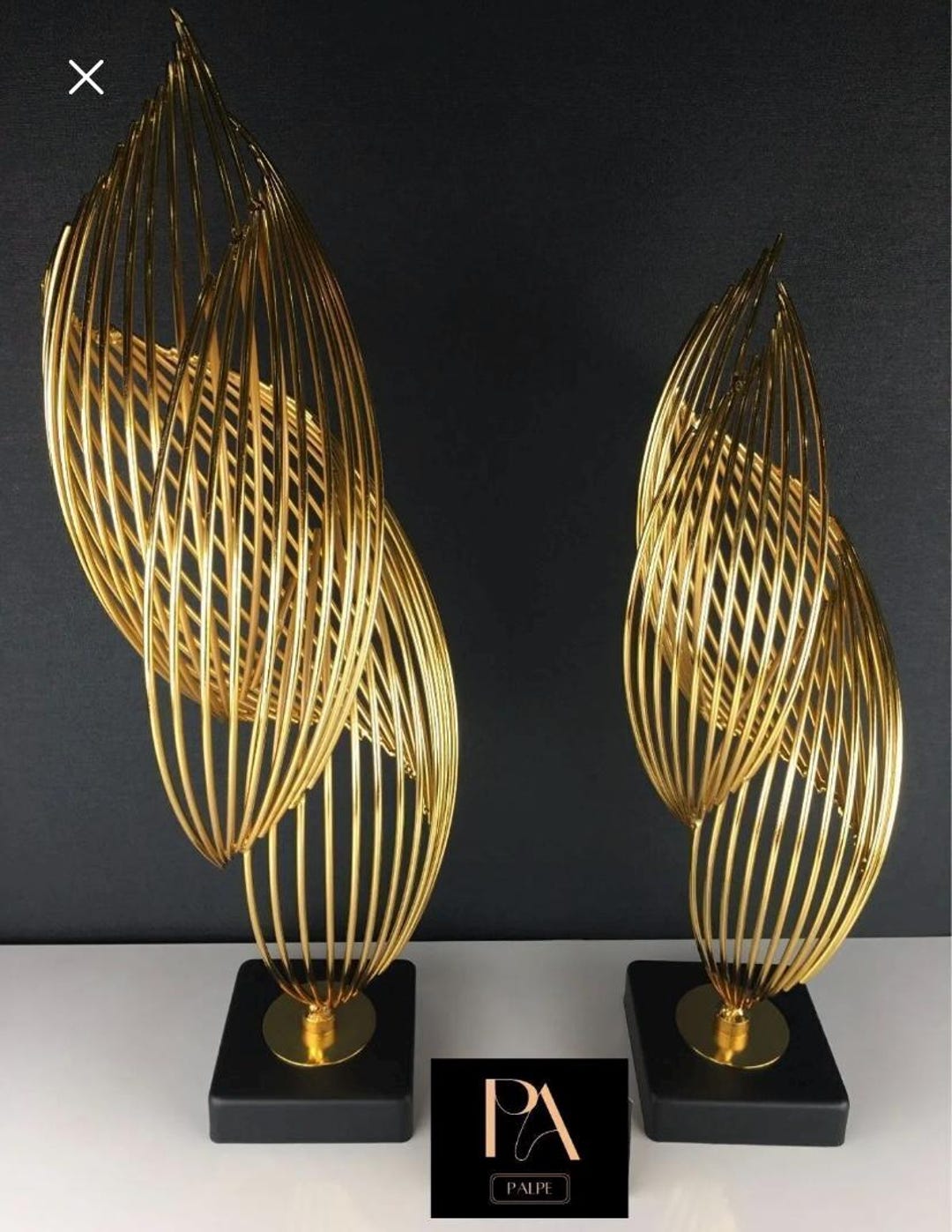 2 Metal Decorative Objects Figurines Ornaments, Home Decoration, Office ...