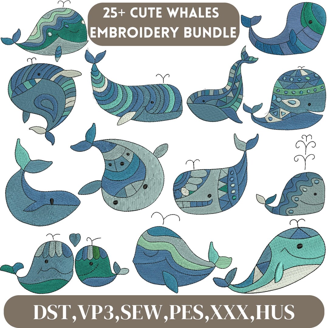 Whale Embroidery Design, Killer Whale Embroidery, Orca Embroidery, Sea ...