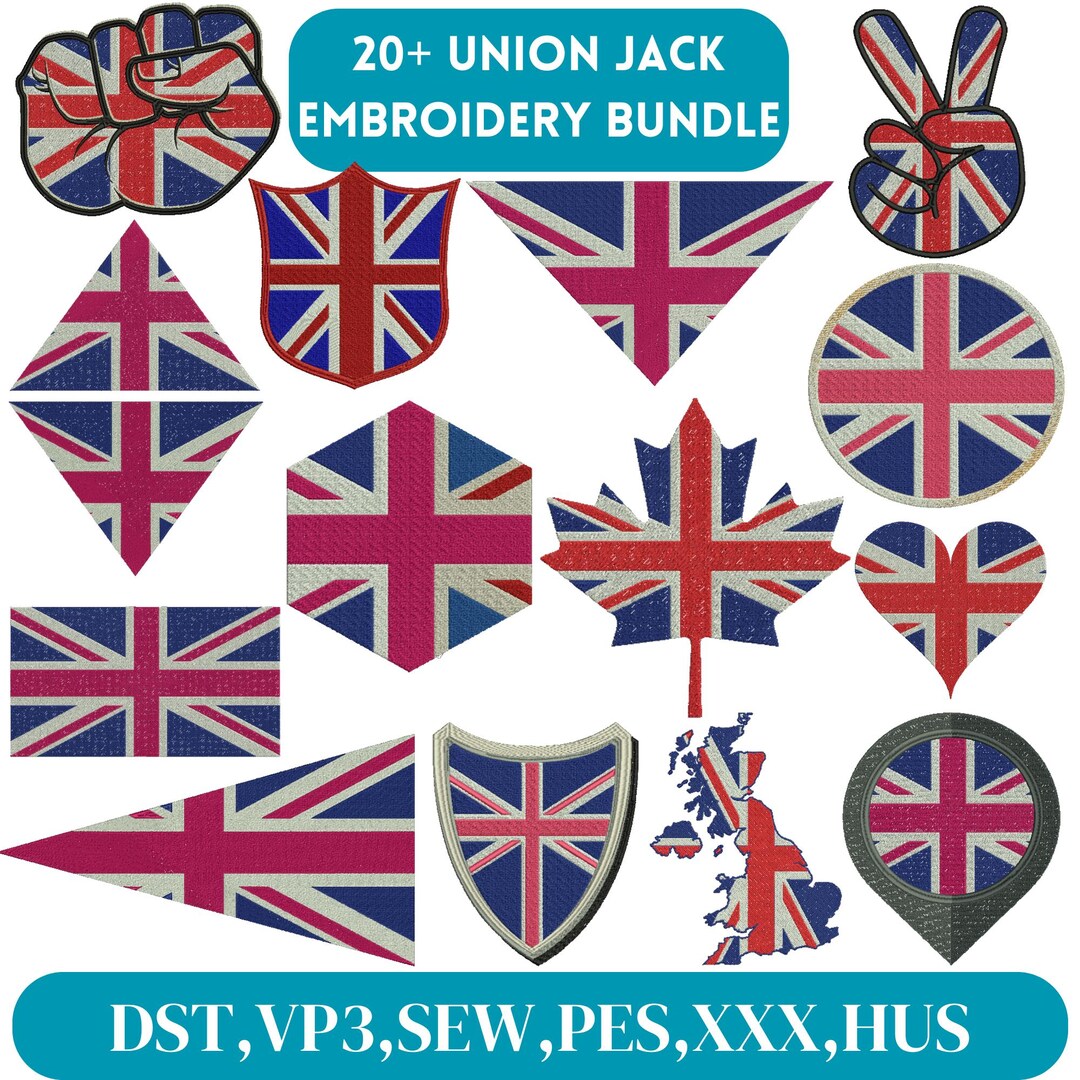 Union Jack United Kingdom Flag Embroidery Design, National Flags ...