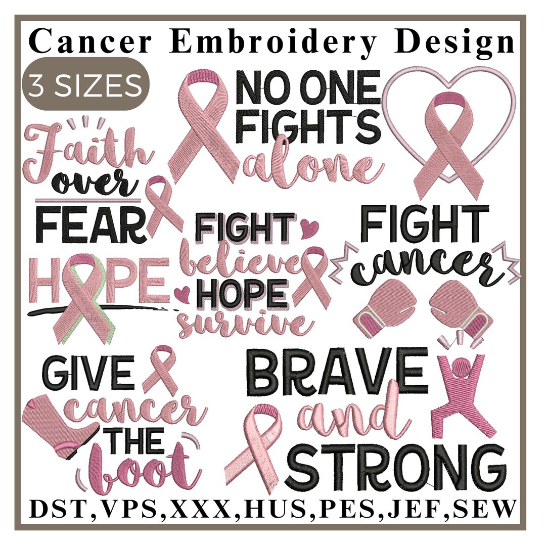 Breast Cancer Embroidery Design, Cancer Embroidery, Awareness ...