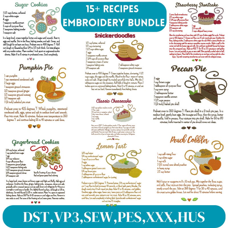 Recipe Embroidery - Etsy
