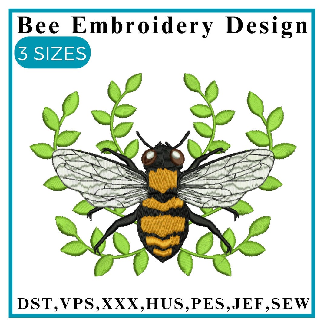Bee Embroidery Design, Furry Fuzzy Bumble Bee Embroidery, Bug ...