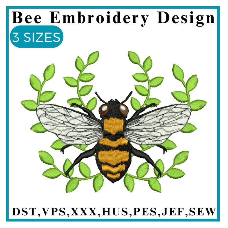 Bee Embroidery Design, Furry Fuzzy Bumble Bee Embroidery, Bug ...