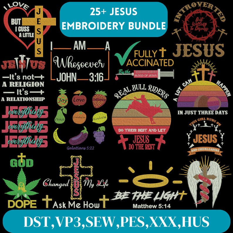 Jesus Embroidery Design, God Embroidery, Bible Verse Embroidery ...