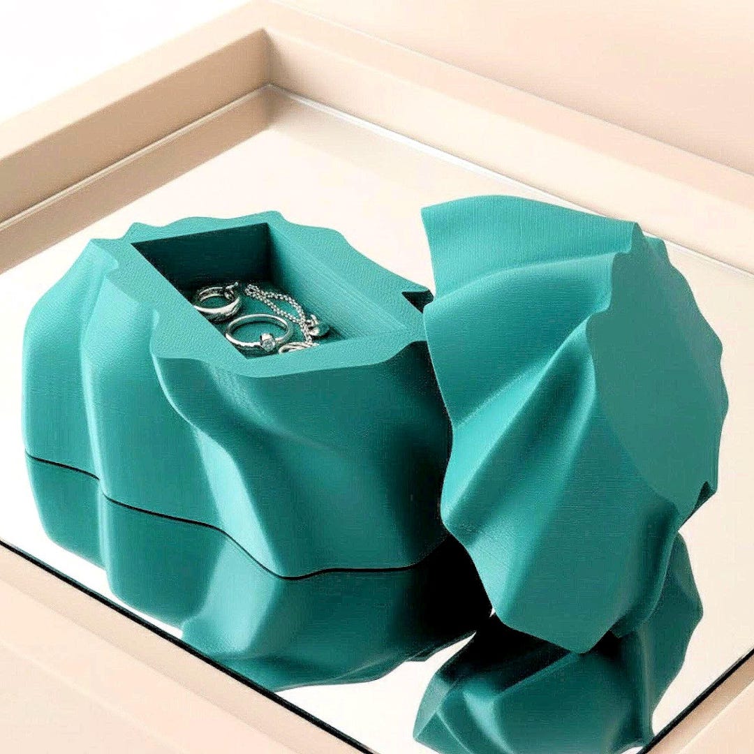 Organic Geometric Jewelry Box STL - 3D Print File - Modern Design for ...