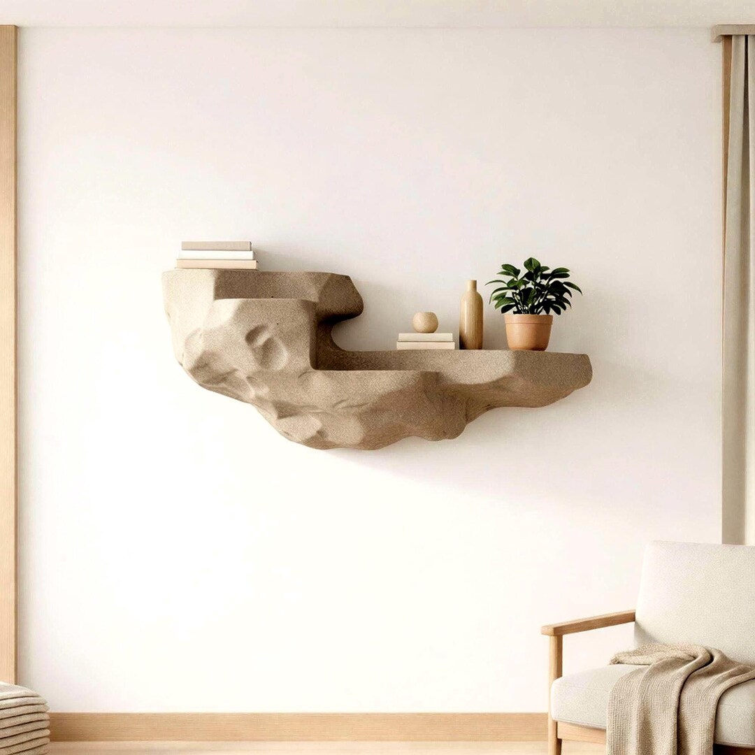 Stone Effect Floating Shelf STL File | Organic Rock Shelf | 3D Print ...