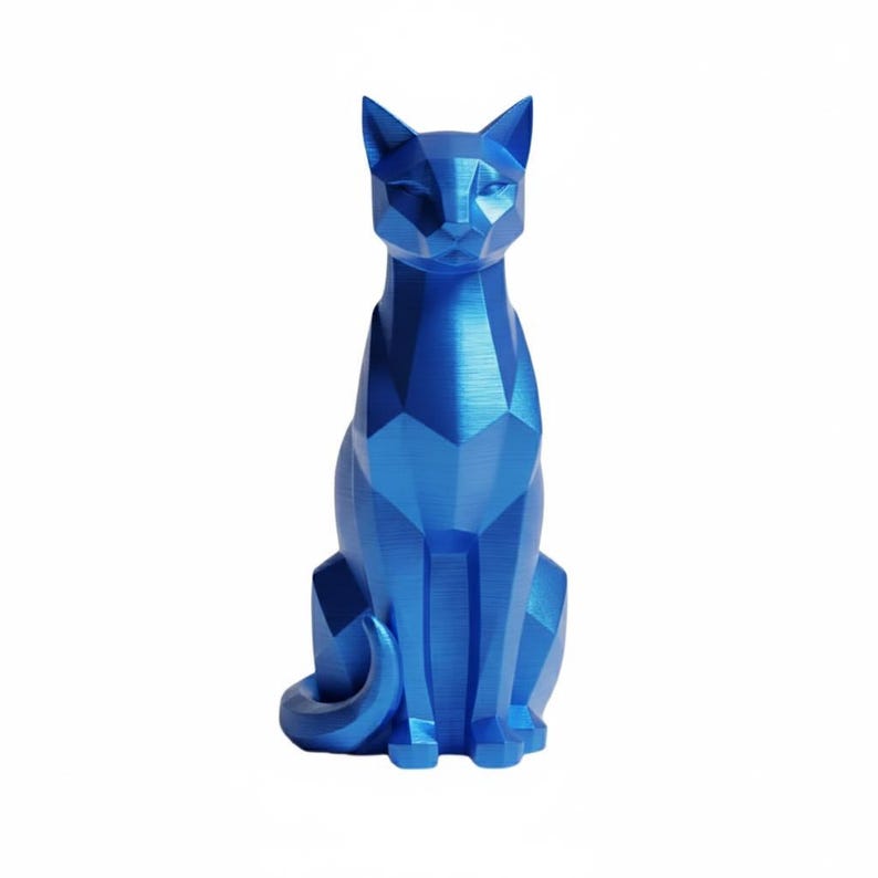Low Poly Cat STL File - Geometric 3D Print Model - Minimalist Cat ...