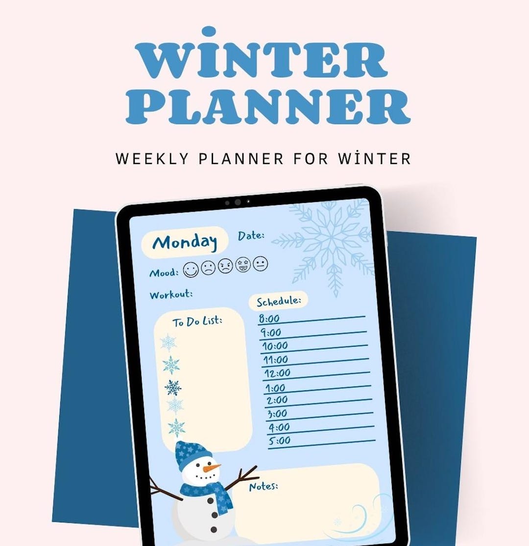 Winter Weekly Planner - Etsy
