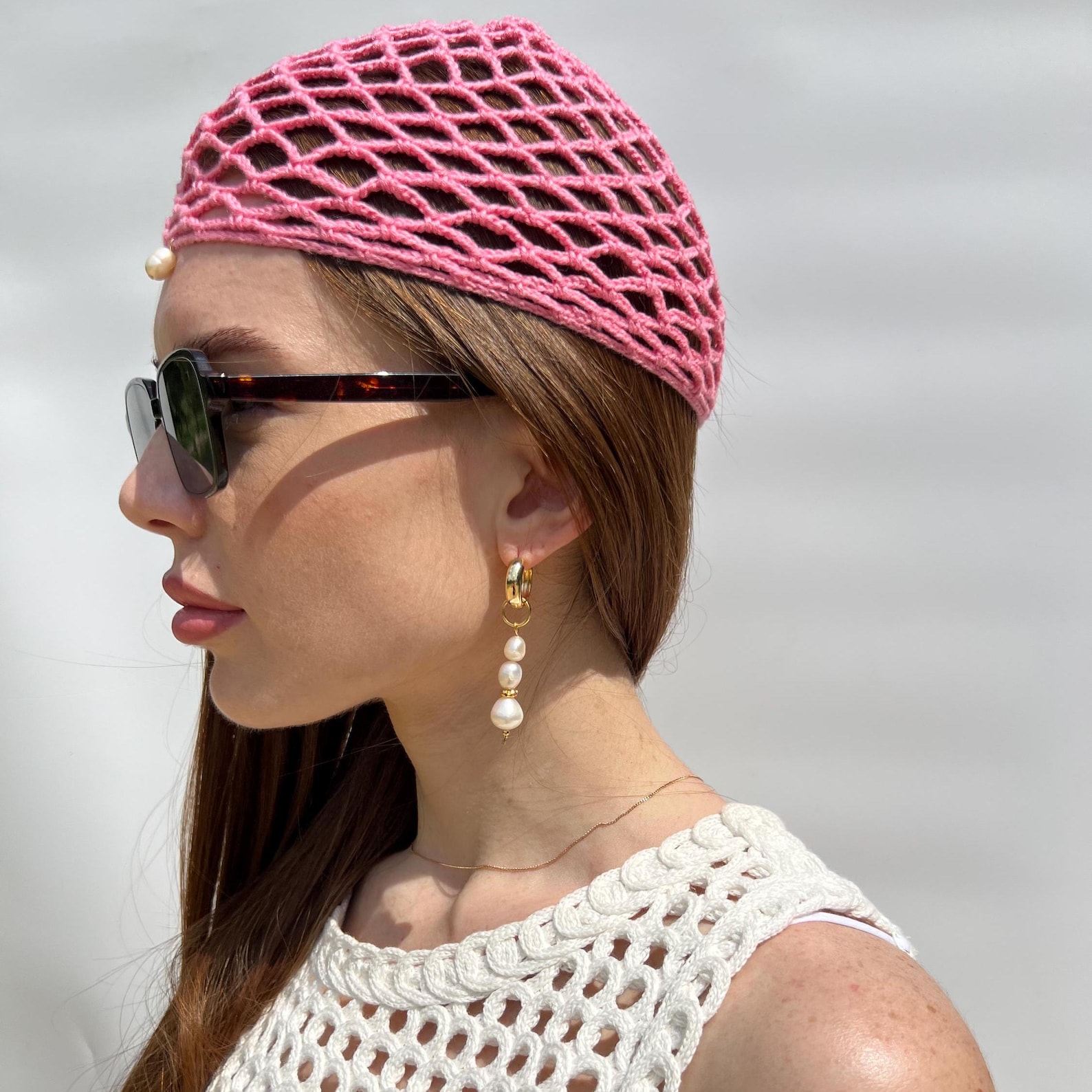 Summer Hat,pink Mesh Hat,crochet Pink Mesh Hat,women Lace Cap, Lace Hat ...
