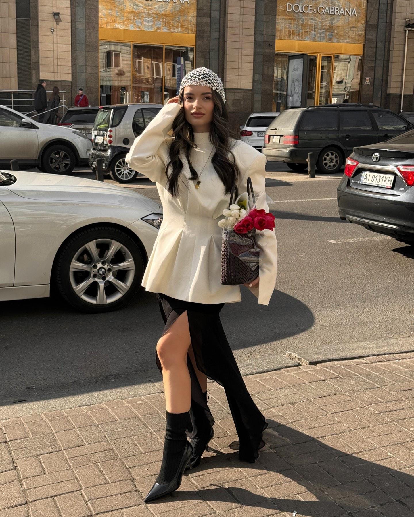 Crochet White Mesh Hat, Mesh Beanie Hat With Sequins, Netted Mesh ...