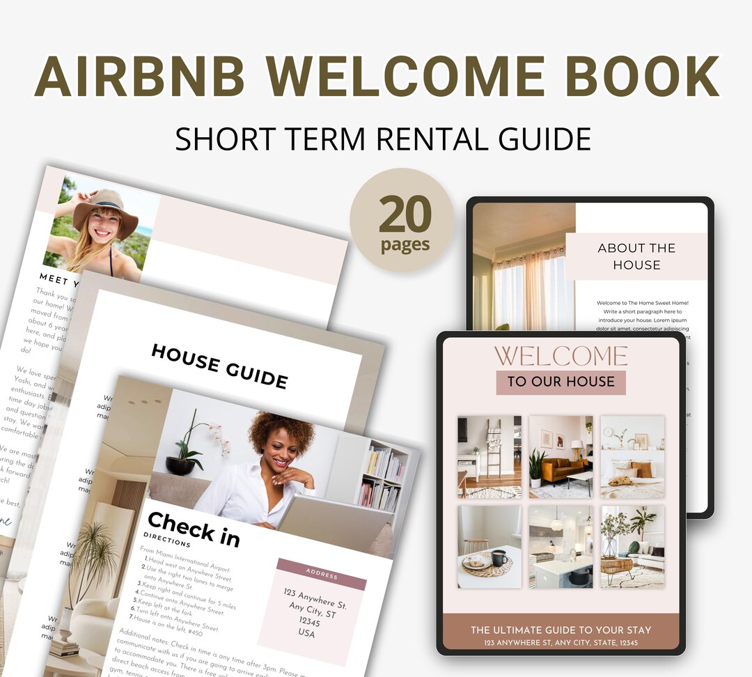 Editable Airbnb Welcome Book Template: Vacation Rental Host Guide ...
