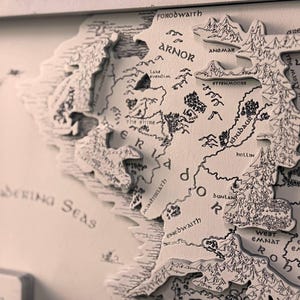 Midle Map, 3D Earth Wooden Map, 50x29cm Wood Map Canvas, Vintage Map ...