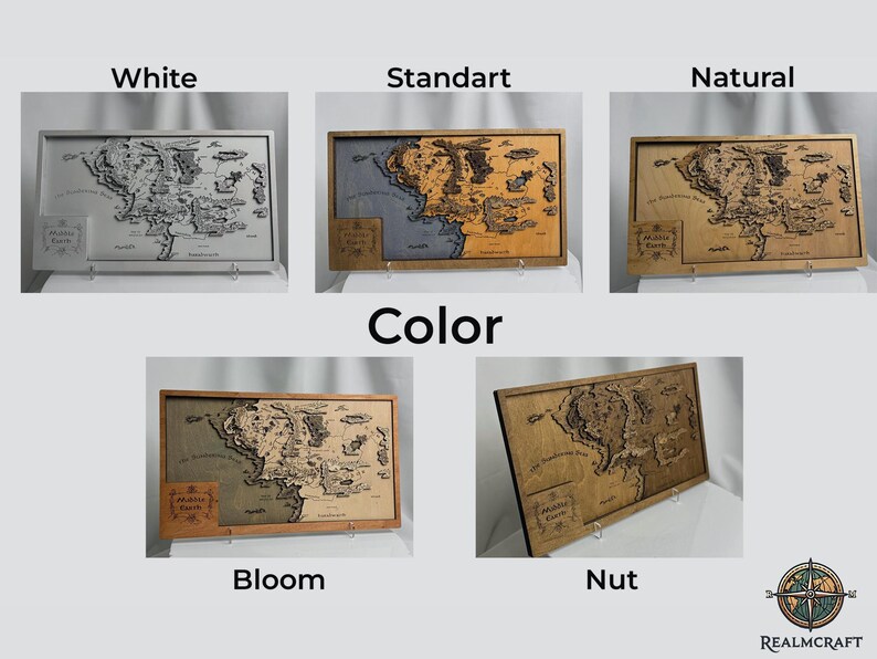 Midle Map, 3D Earth Wooden Map, 50x29cm Wood Map Canvas, Vintage Map ...