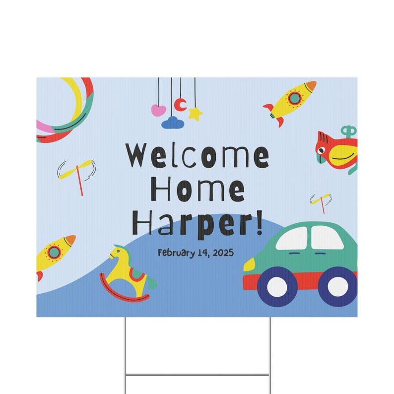 Custom Baby Announcement Yard Sign, Personalized Welcome Home Baby Yard ...