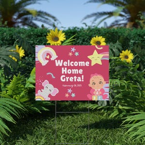 Personalized Baby Welcome Home Yard Sign: Girl Announcement Decor - Etsy
