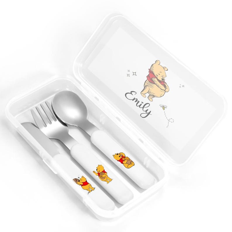 Funny Hungry Winnie the Pooh Kids Cutlery Set, Custom Pooh Bear Spoon ...