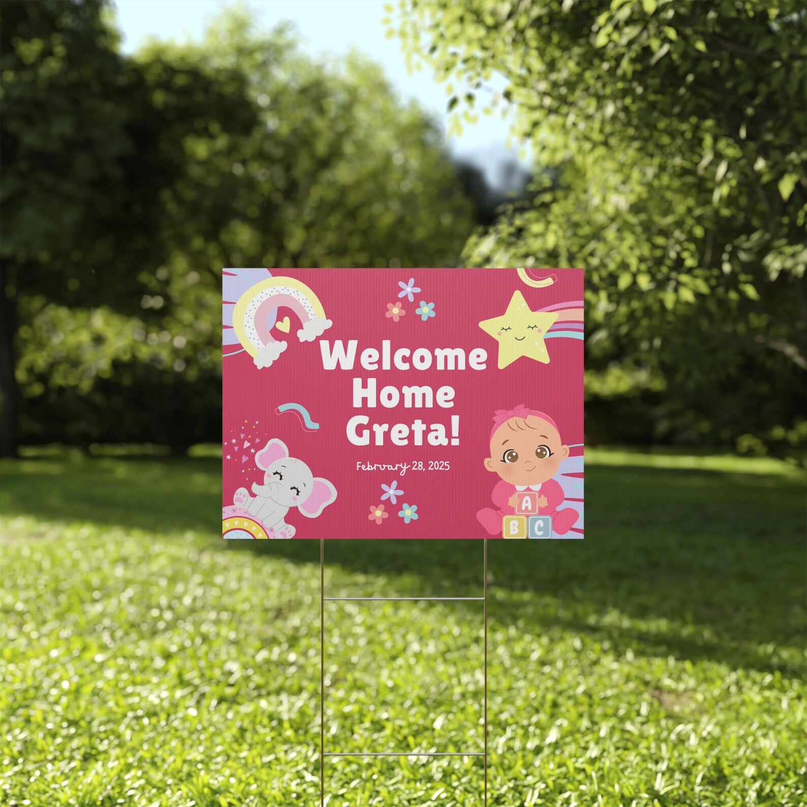 Personalized Baby Welcome Home Yard Sign: Girl Announcement Decor - Etsy